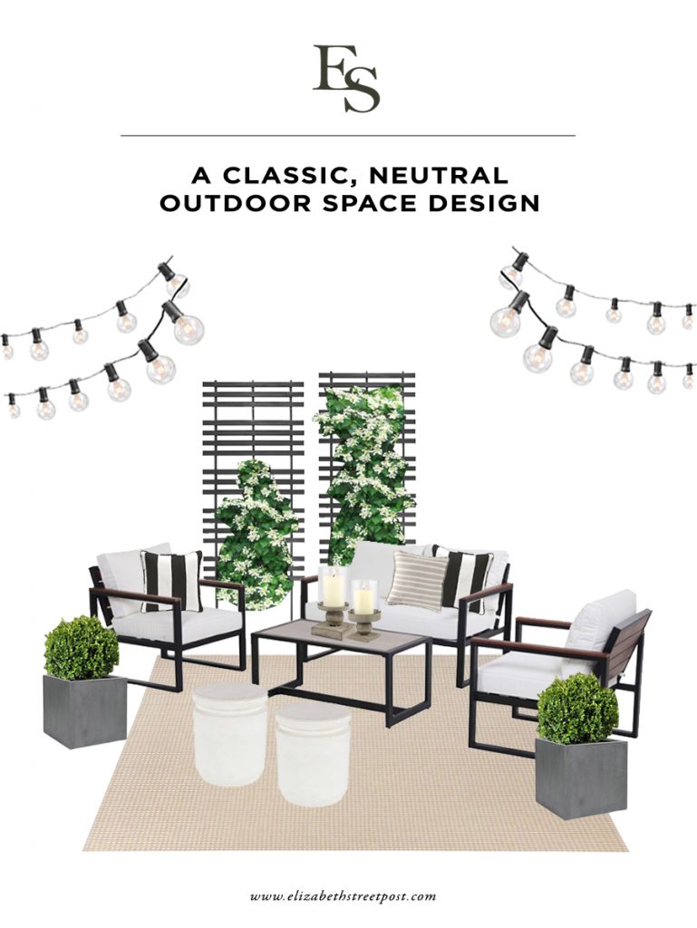 A Neutral Outdoor Space Design for Small Spaces - Elizabeth Street Post