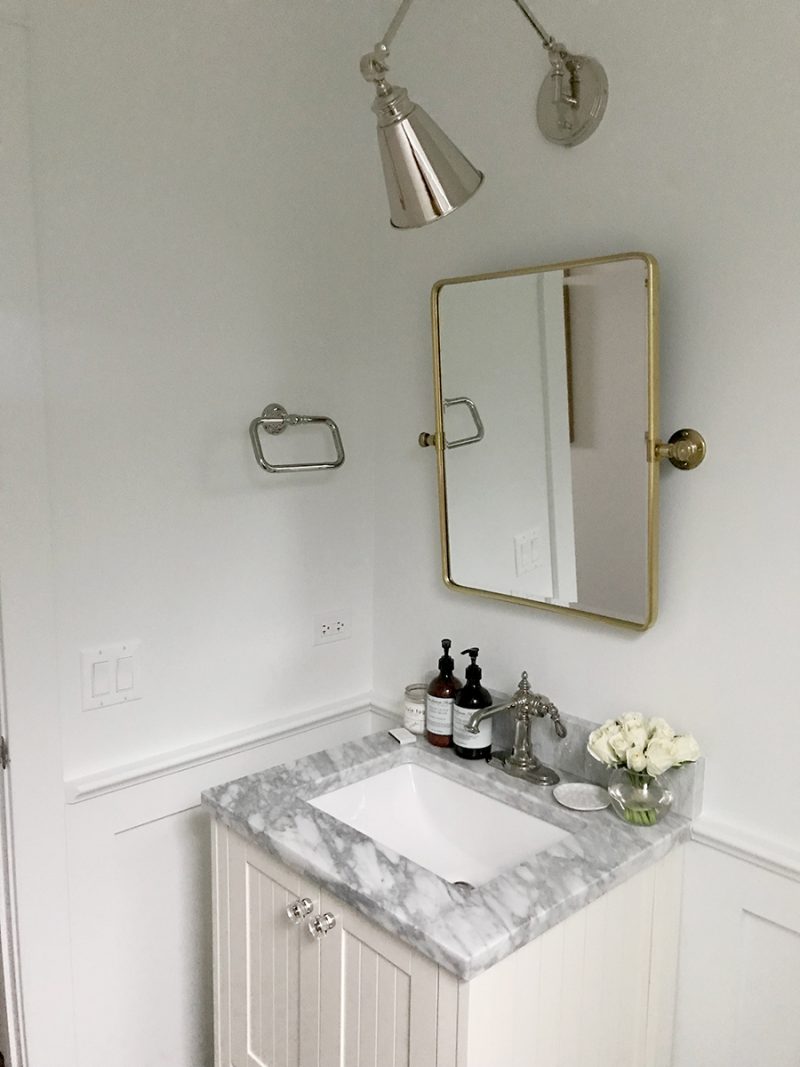 Our Powder Room: Painting the Walls Sage Green - Elizabeth Street Post